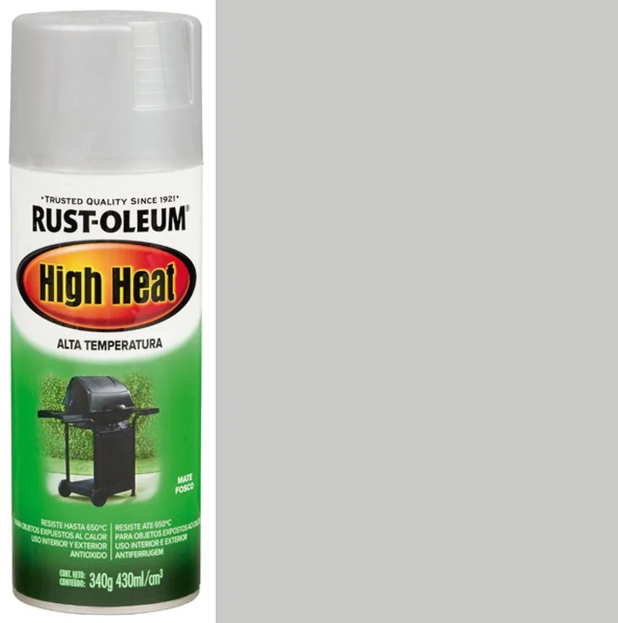 Pintura en Spray de Alta Temperatura Plata Mate 650°C, SP-650PL-MA ...